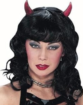 Adult Black Horned Light-Up Devil Wig – Masquerade