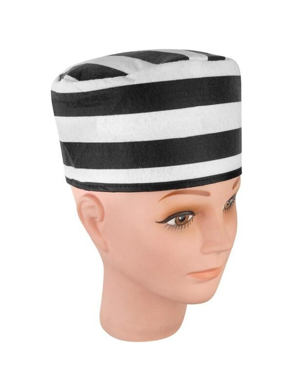 Adult Black & White Prisoner Hat – Masquerade