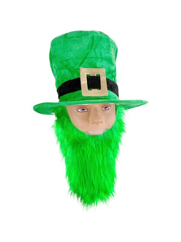Green Velvet Top Hat With Beard – Masquerade